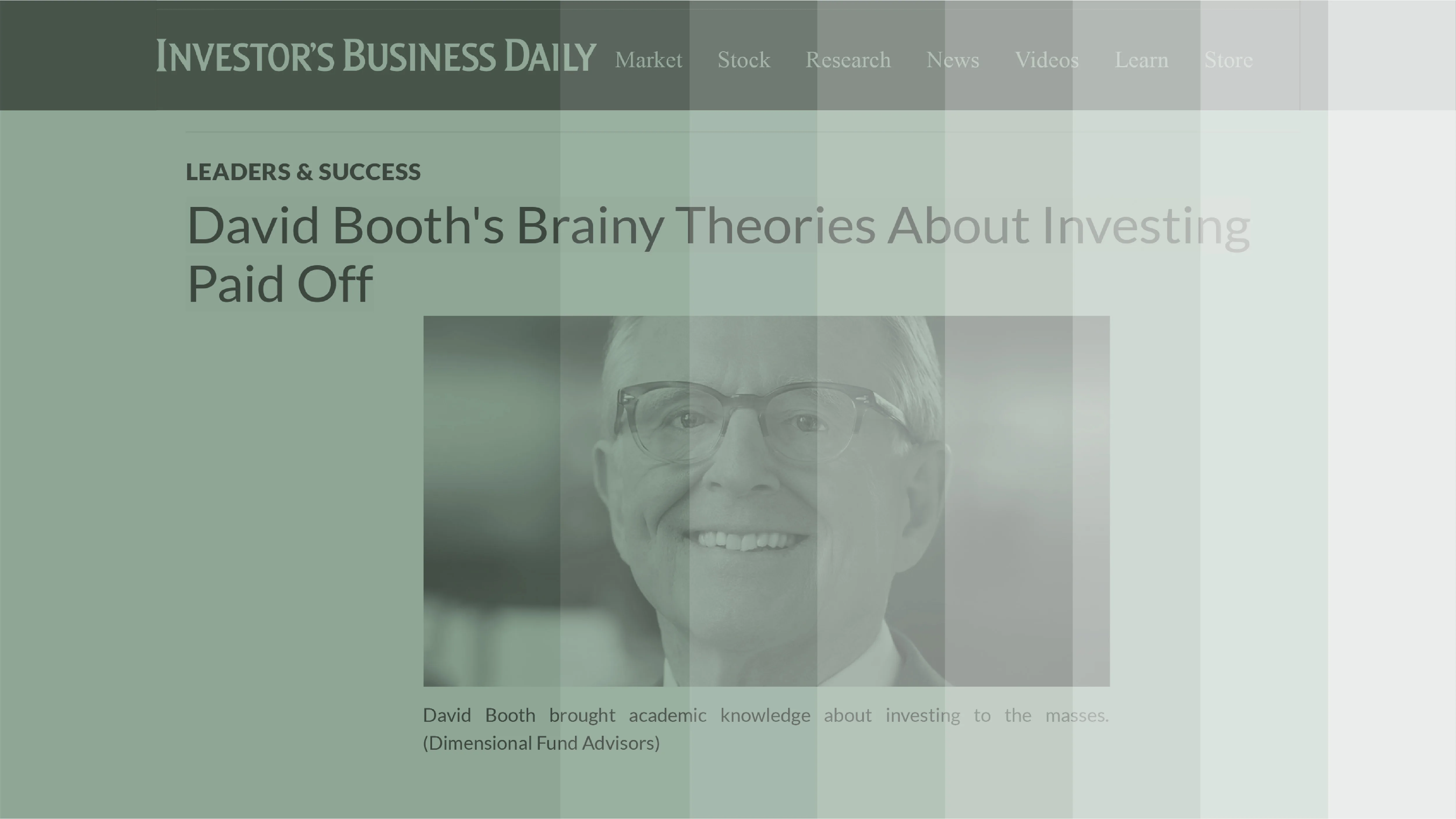 Investor’s Business Daily: “David Booth’s Brainy Theories About ...