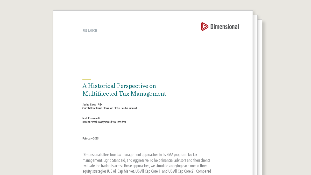 A Historical Perspective on Multifaceted Tax Management | Dimensional
