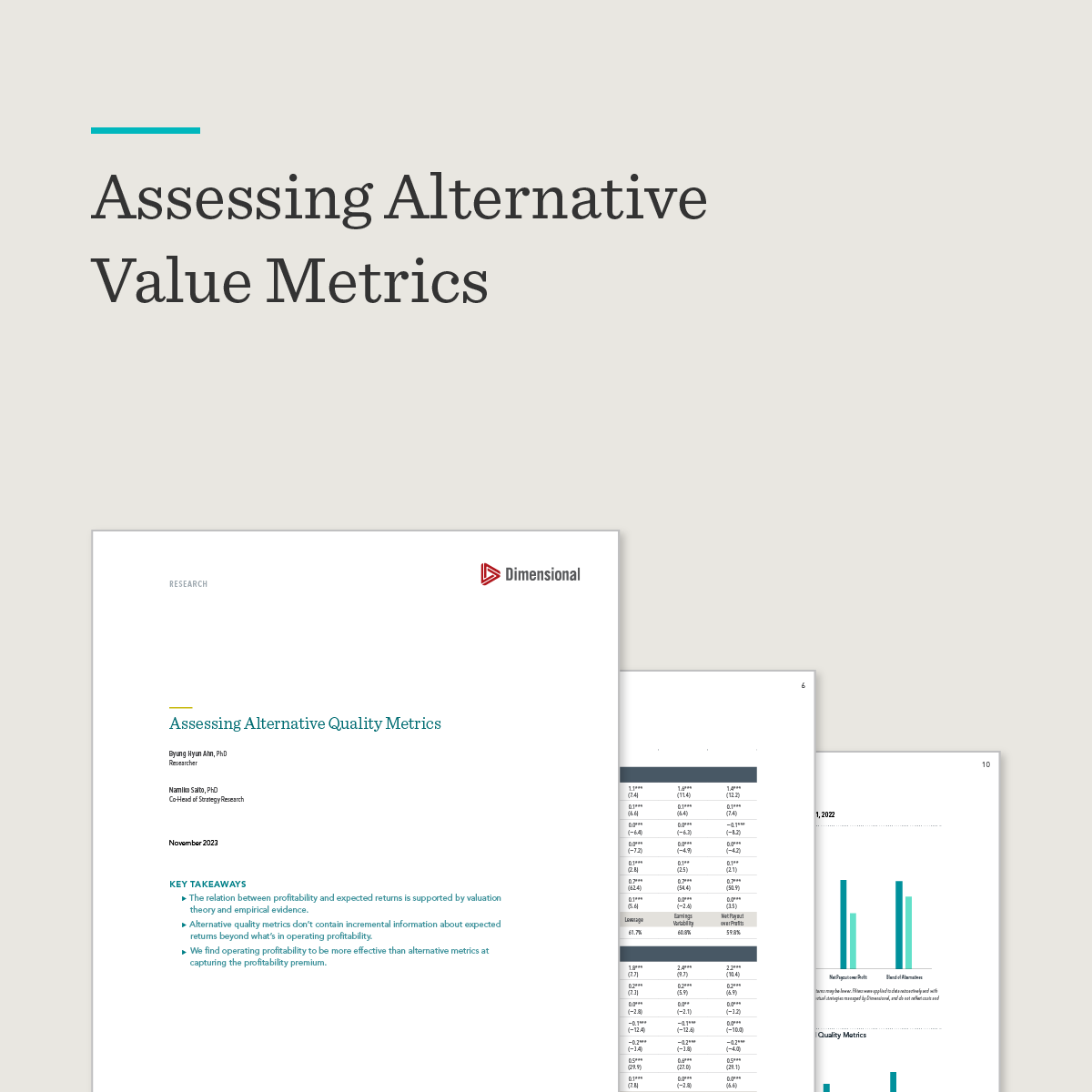 Assessing Alternative Quality Metrics | Dimensional