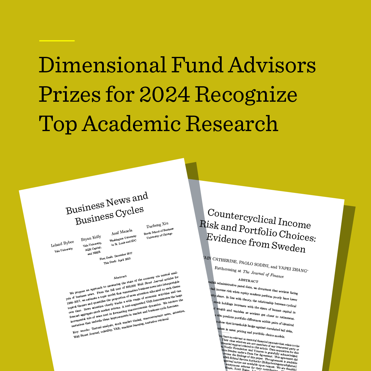 Dimensional Fund Advisors Prizes for 2024 Recognize Top Academic ...
